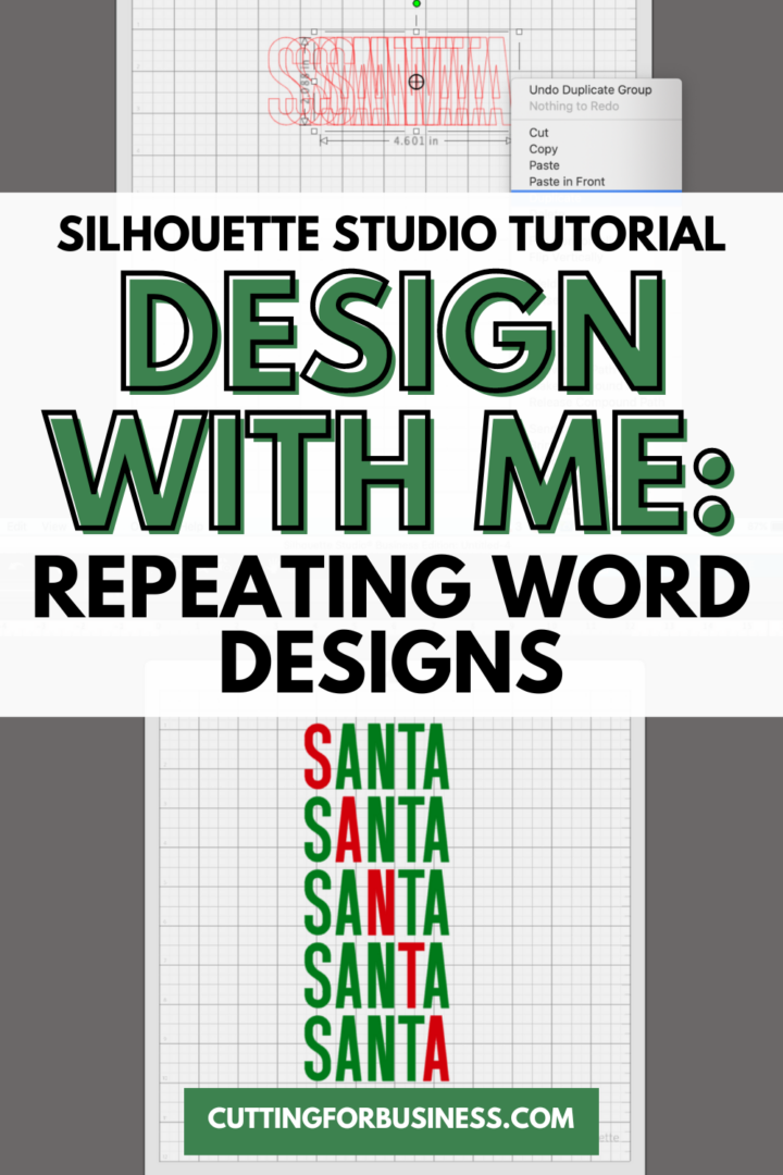 Silhouette Studio Tutorial: Repeating Word Designs - Cutting for Business